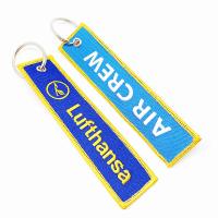 China Custom Logo Fabric Key Tag Embroidery Keychain Label Key Chain for sale