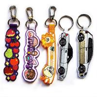 China Custom Embroidered Keychain 130x30mm Cotton Fabric Key Tag for Luggage Bag for sale