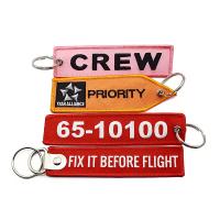 China Custom Embroidered Keychain 130x30mm Cotton Bulk Aviation Accessory for sale