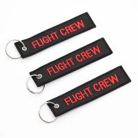 China Custom Embroidered Keychain 130x30mm Cotton Bulk Aviation Accessory for sale