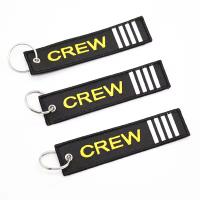 China Custom Embroidered Keychain 130x30mm Cotton Fabric Bulk Aviation Gift for sale
