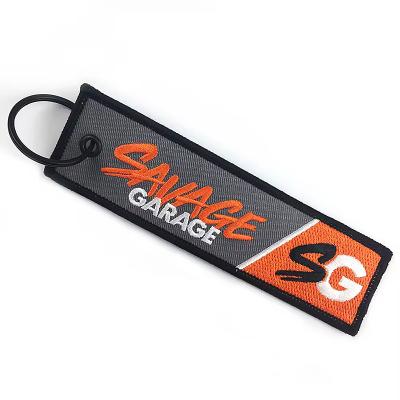 China Custom Embroidered Keychain 130x30mm Cotton Fabric Bulk Aviation Gift for sale