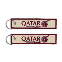 China Custom Embroidered Keychain 130x30mm Cotton Fabric Bulk Aviation Gift for sale