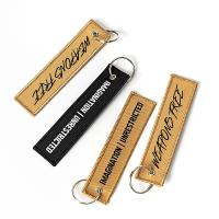 China Custom Embroidered Keychain 130x30mm Cotton Fabric Bulk Aviation Gift for sale