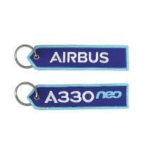 China Custom Embroidered Keychain 130x30mm Cotton Fabric Bulk Aviation Gift for sale