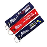 China Custom Embroidered Keychain 130x30mm Cotton Handmade Promotional Gift with Logo for sale