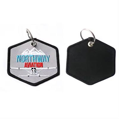 China Direct Factory Custom Embroidered Key Chain Personalized Message Design Fabric Material for sale