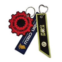 China Direct Factory Custom Embroidered Key Chain Personalized Message Design Fabric Material for sale