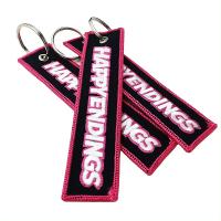 China Direct Factory Custom Embroidered Key Chain Personalized Message Design Fabric Material for sale