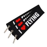 China Custom Embroidered Cotton Keychain 130x30mm Handmade Luggage Tag Bulk Pack for sale