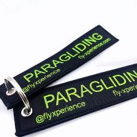 China Custom Embroidered Keychain 130x30mm Cotton Fabric Handmade Anime Motorcycle Key Tag for sale