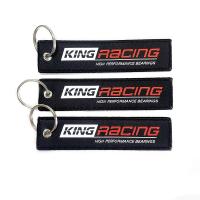 China Custom Embroidered Cotton Keychain 130x30mm Bulk Wholesale Key Tag for Events for sale