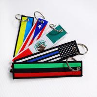 China Custom Embroidered Keychain 130x30mm Cotton Wrist Lanyard Bulk Packing for sale