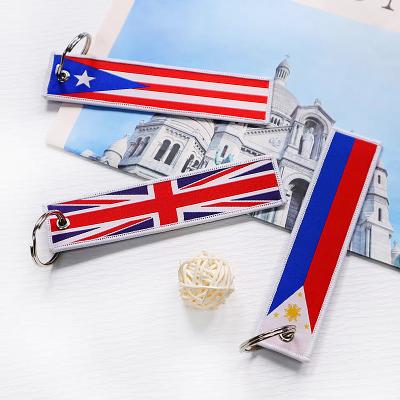 China Custom Embroidered Keychain 130x30mm Cotton Wrist Lanyard Bulk Packing for sale