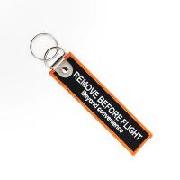 China Custom Embroidered Fabric Keychain 130x30mm Cotton Handmade Bulk Pack for sale