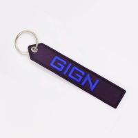 China Custom Embroidered Fabric Keychain 130x30mm Cotton Handmade Bulk Pack for sale