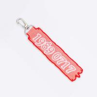 China Custom Embroidered Fabric Keychain 130x30mm Cotton Handmade Bulk Pack for sale