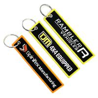 China Custom Embroidered Fabric Keychain 130x30mm Cotton Handmade Bulk Pack for sale