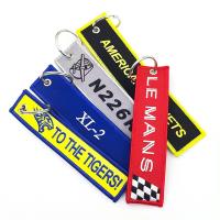China Custom Embroidered Keychain 130x30mm Cotton Key Fob for Aviation Anime Fans for sale