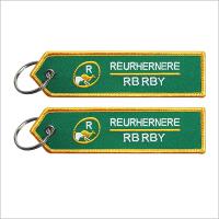 China Custom Embroidered Keychain 130x30mm Cotton Key Fob for Aviation Anime Fans for sale