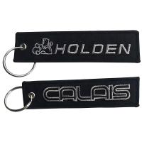 China Custom Embroidered Keychain 130x30mm Cotton Bulk Wholesale Promotional Logo Key Tag for sale