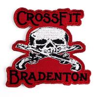 China Customized Embroidered Logo Patches with Merrowed Border Design for sale