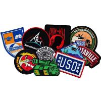 China Merrowed Border Iron On Embroidery Patch Custom Embroidered Logo Patches for sale