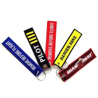 China Red Custom Embroidered Keychain With Acceptable OEM/ODM for sale