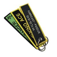 China Red Custom Embroidered Keychain With Acceptable OEM/ODM for sale