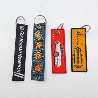 China Big Ring Attachment Woven Keychain Logo Design For Customized Business Solutions for sale