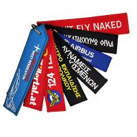 China Custom Woven Polyester Keychain with Logo Big Ring Attachment for Promotional Gifts for sale