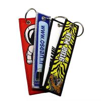 China Custom Woven Polyester Keychain OEM 3-5 Day Sample Big Ring for Car Motorcycle for sale