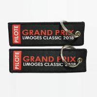 China Custom Woven Keychain 100pcs Min Order Polyester Logo Key Ring for Luggage Bag Promotional Gift for sale