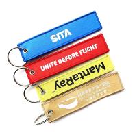 China Custom Woven Keychain with Embroidery Logo Promotional Gift 100pcs MOQ for sale