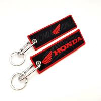 China Custom Woven Keychain Polyester 100000pcs per Month Personalized Logo Key Ring for Luggage Bag for sale