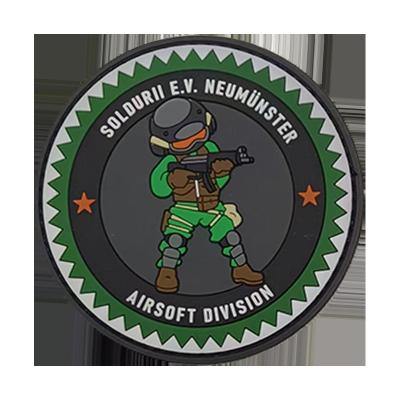 China Custom PVC Patch 4mm Thick Iron On Velcro Backing Waterproof Durable Eco Friendly for Hats Garments for sale