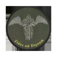 China Custom Woven Patches with Merrowed Border for Jackets Hats Clothing for sale