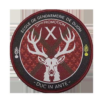 China Custom Woven Patches with Merrowed Border for Jackets Hats Clothing for sale