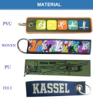 China Customized Remove Flight Airplane Embroidery Keychain Crew Embroidered Key Tag for sale