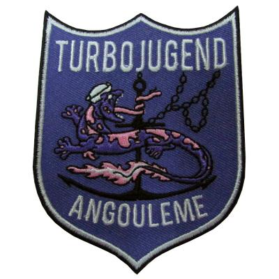 China Custom 3D Felt Iron On Embroidered Patch Heat Cut Border for Clothing with Adhesive Backing for sale