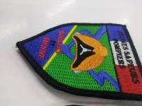 China Custom Embroidered Twill Fabric Patch with 9 Colors Iron On Backing for Motorcycle Logo for sale