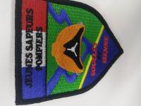 China Custom Embroidered Twill Fabric Patch with 9 Colors Iron On Backing for Motorcycle Logo for sale