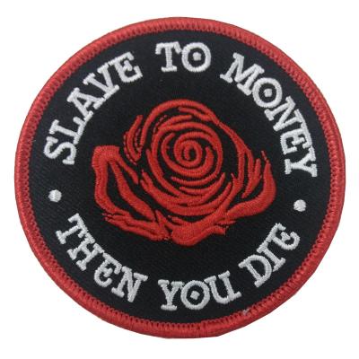 China Custom Embroidered Patch Flower Biker Felt Laser Cut Border 100pcs MOQ for sale
