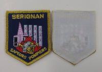China Twill Fabric Iron On Embroidery Patch Merrow Border 3inches Height for sale