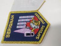 China Twill Fabric Iron On Embroidery Patch Merrow Border 3inches Height for sale
