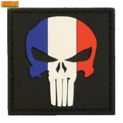 China Custom 3D PVC Rubber Patch with Embossed Logo for Garments and Bags for sale