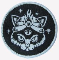 China Custom Embroidered Uniform Patches Merrow Border Woven Logo Patch 100 Pcs MOQ for sale