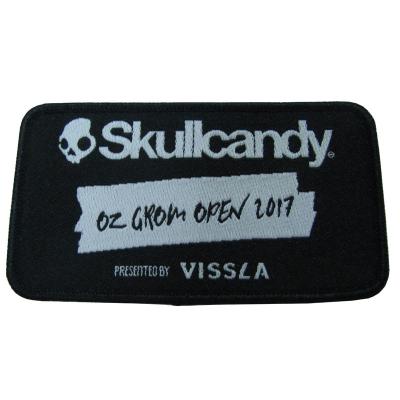 China Custom Woven Patches Sew On 100pcs Minimum Paper Coating Logo Name Badge for sale