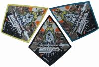 China Twill Fabric Custom Woven Patches Diamond Shape Flat Appearance for sale