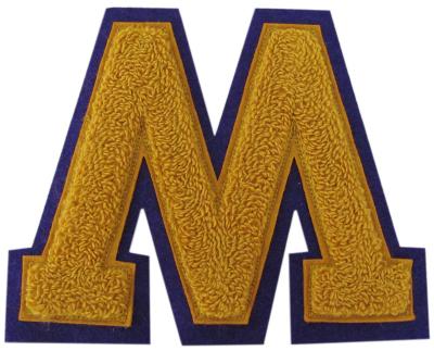 China Custom Chenille Letter Patches Iron On for Sweatsuit Jacket Bag 5cm Height for sale